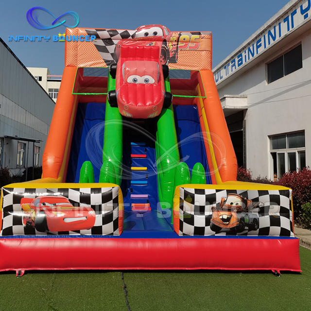 Kart theme kids inflatable giant inflatable jumping pvc inflatable slide