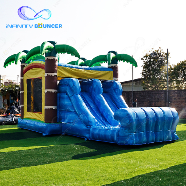 Jungle Design 5 in 1 Inflatable Combo With Slide