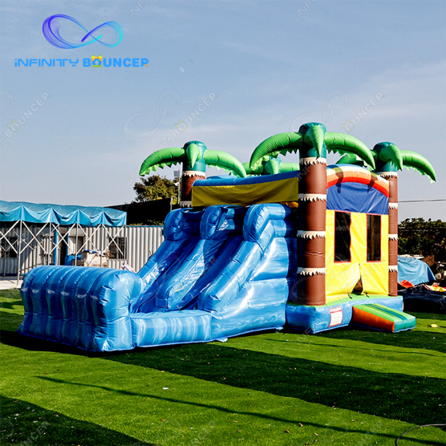 Jungle Design 5 in 1 Inflatable Combo With Slide