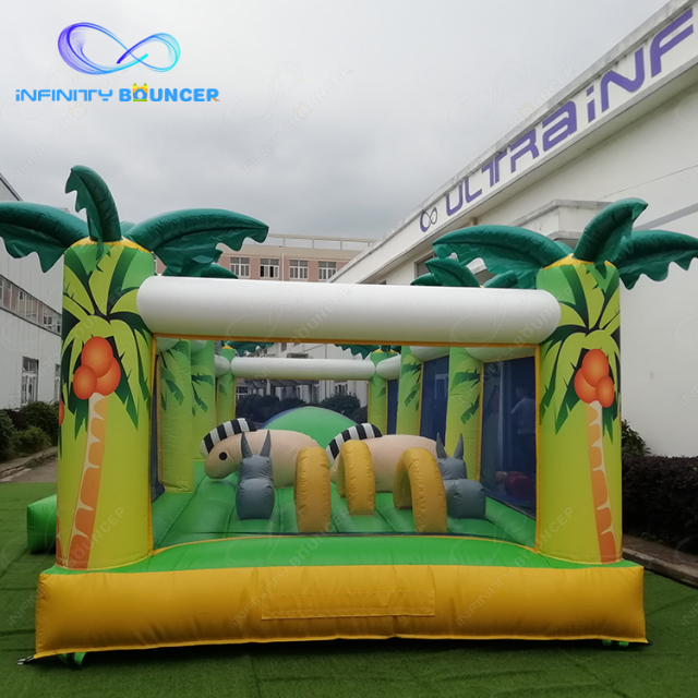 Jungle Animal Theme Inflatable Jumping Castle Combo