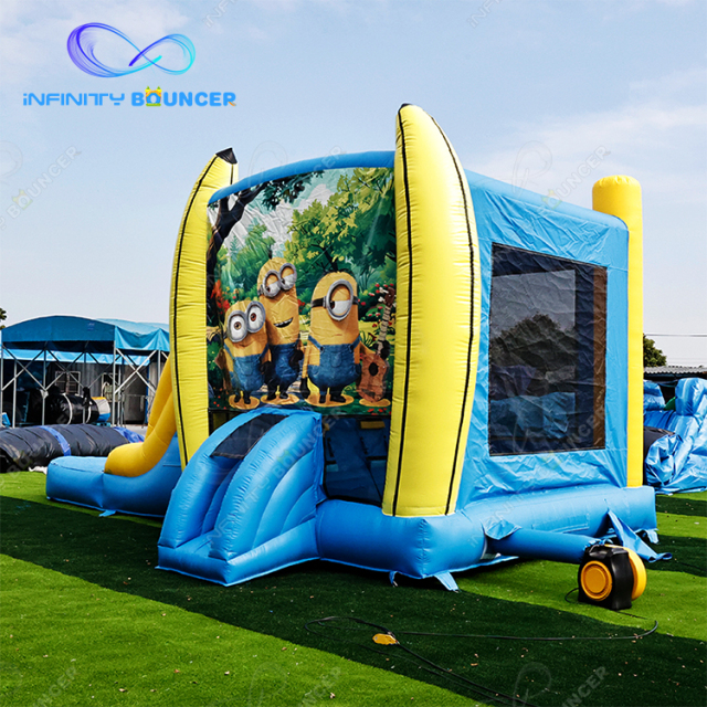 Minions Theme 5 in 1 Inflatable Jumping Castle With Slide Combo