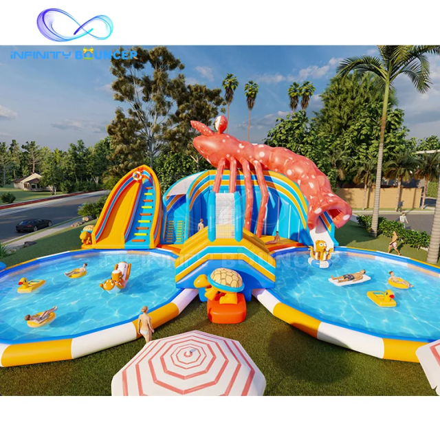 Lobster Theme Inflatable Land Pool Water Park
