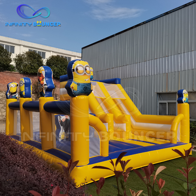 Minions Inflatable Fun park Jumping With Slide For Kids