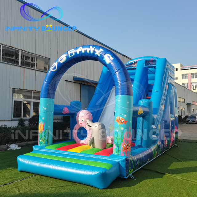Ocean Theme Inflatable Dry Slide | Backyard & Land Inflatable Park ...