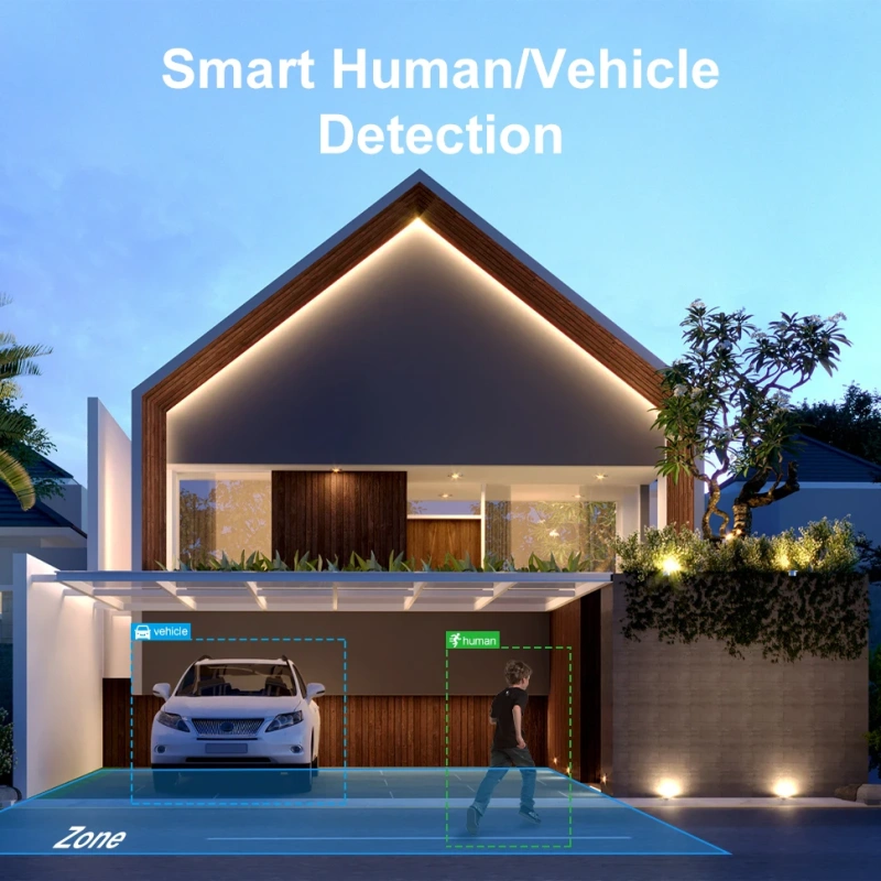 6MP IP Camera Security Bullet POE Outdoor Camera Smart Red and Blue Light Sound Alarm Human ...