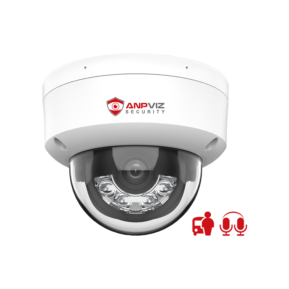 Anpviz 4mp IP camera POE Dome Supports Human Vehicle Detection Built-in ...