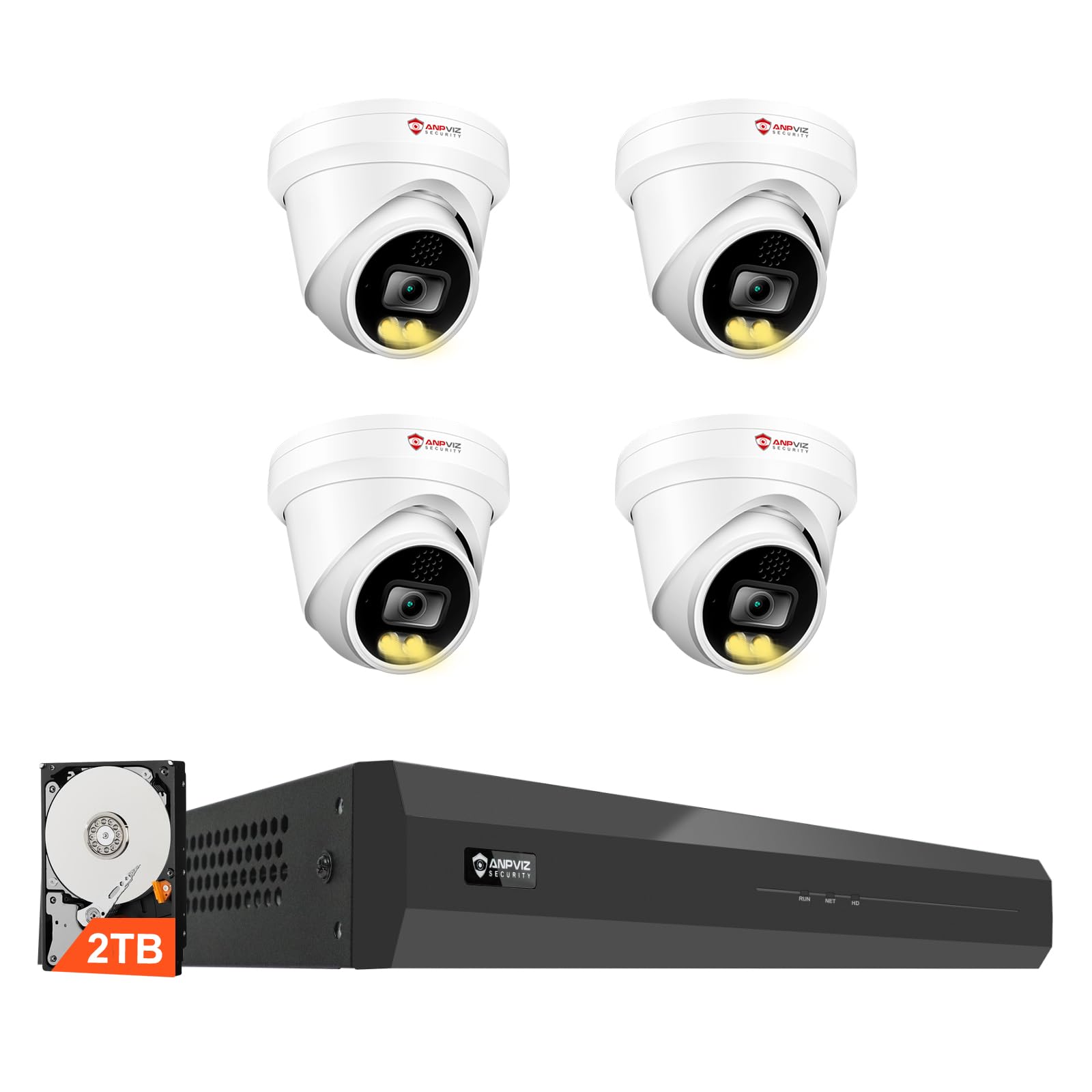 Anpviz 8CH 4K PoE Security Camera System, 4pcs 8MP Wired PoE Cameras ...