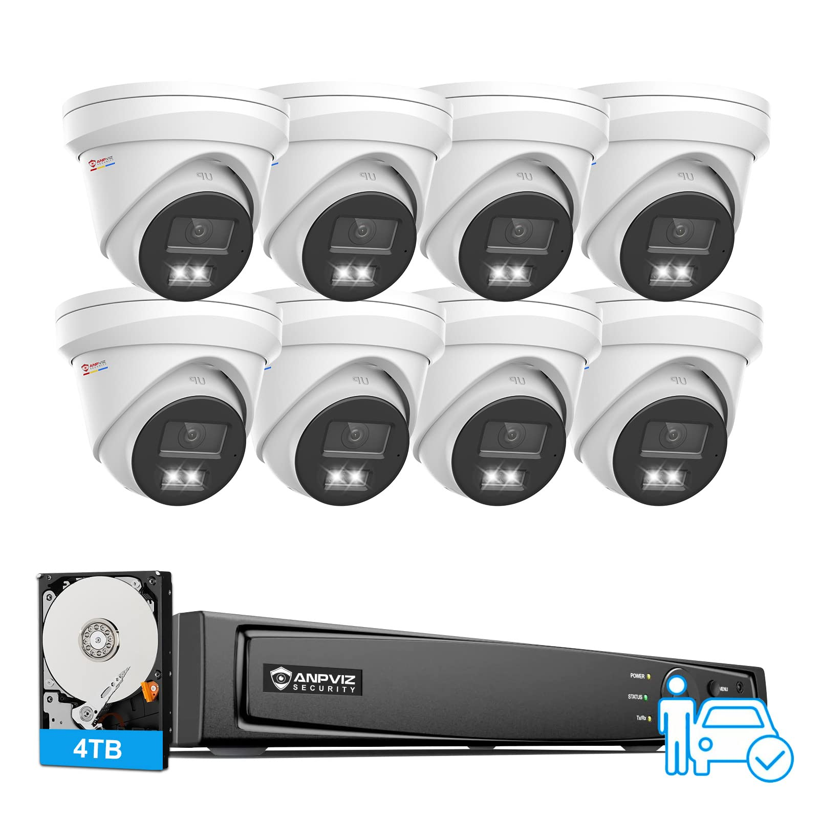 Anpviz 16CH PoE Security Camera System with Human/Vehicle Detection ...