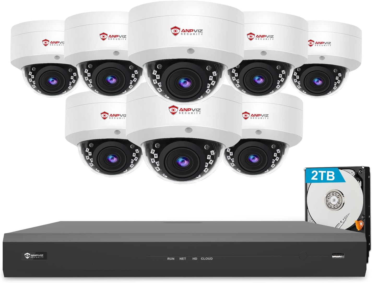 Anpviz 8CH 6MP PoE Security Camera System, 8pcs 6MP Wired PoE IP ...