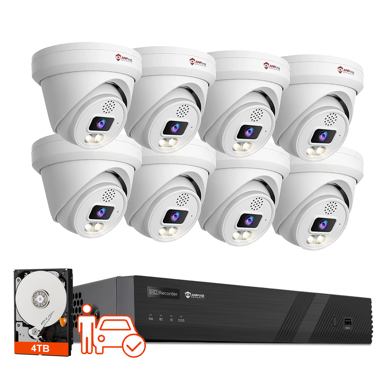 Anpviz 16CH PoE Security Camera System with Two-Way Audio, 8pcs Wired ...