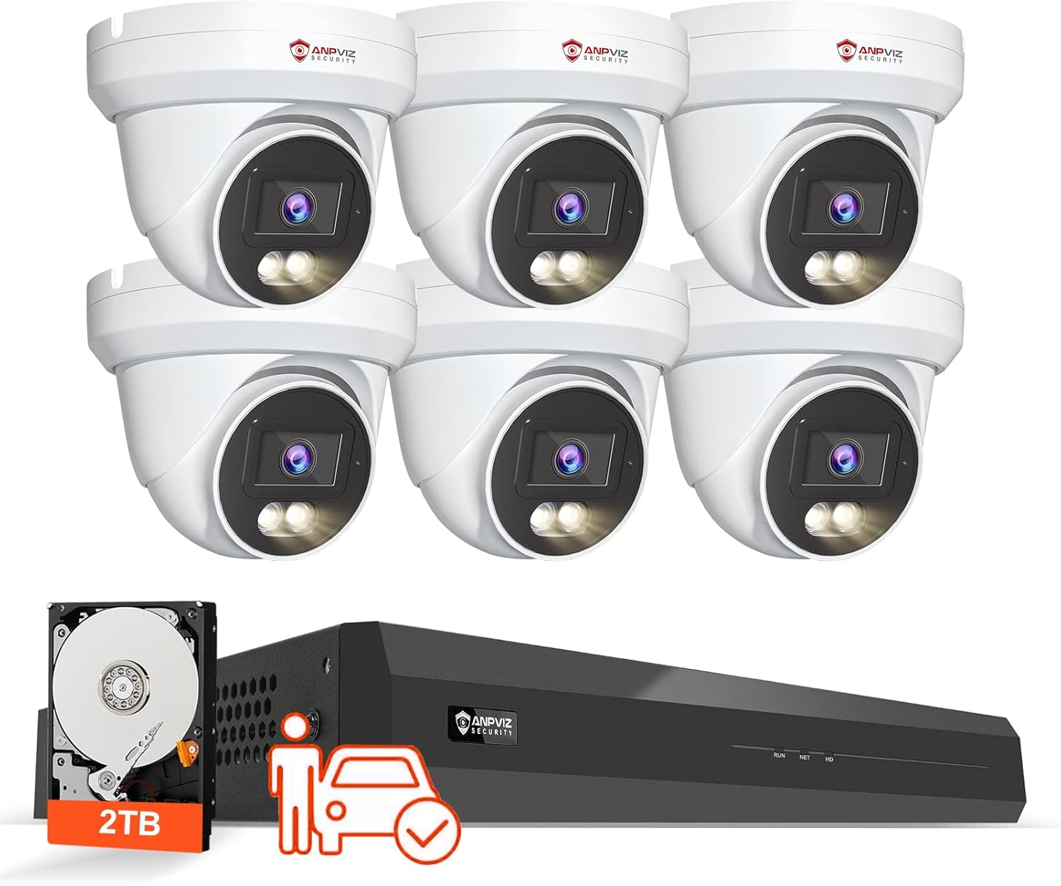 Anpviz 8CH 4K PoE Security Camera System, 6pcs 8MP Wired PoE IP Cameras ...