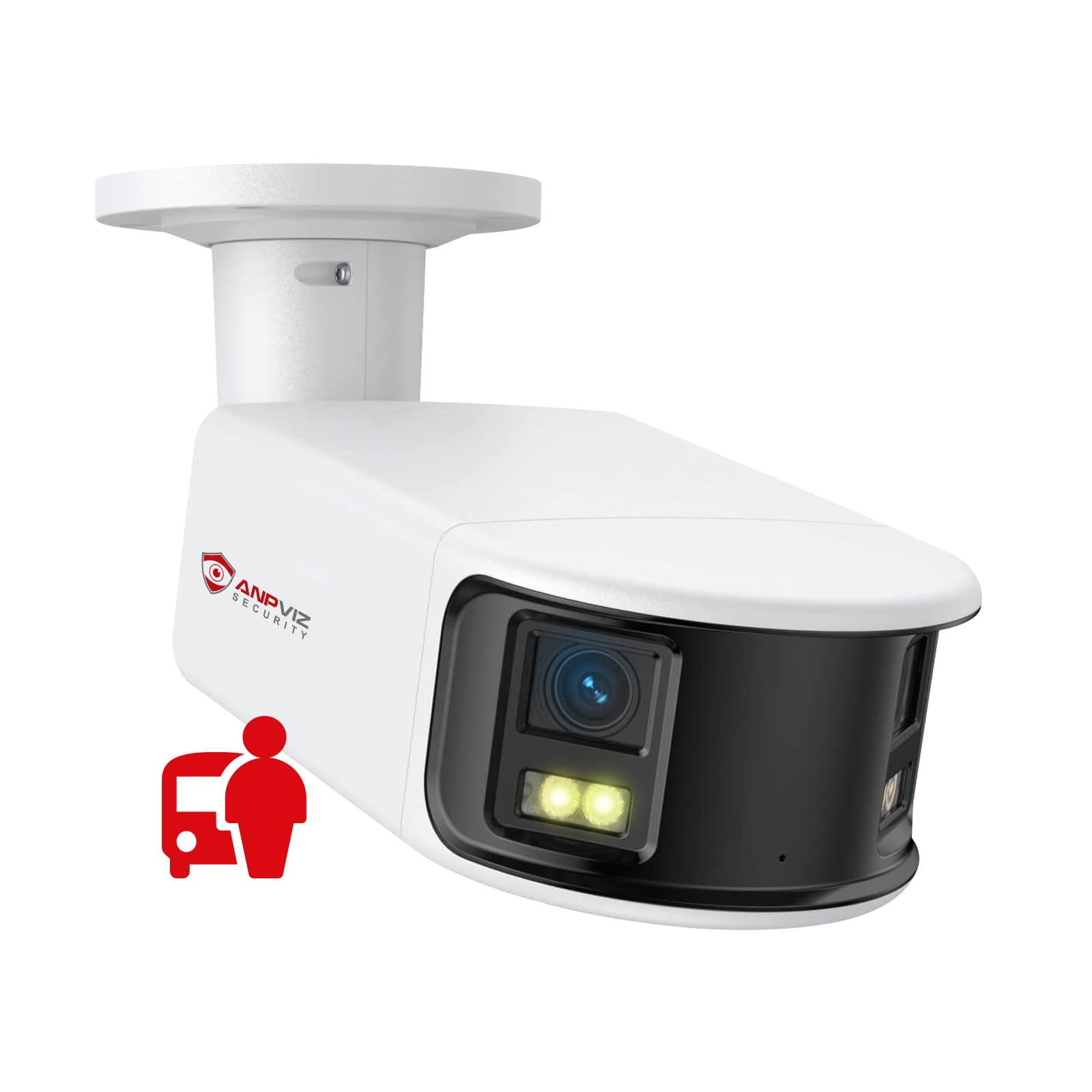 Anpviz 6MP PoE Wide Angle Security Camera Outdoor, Panoramic 180° Dual ...