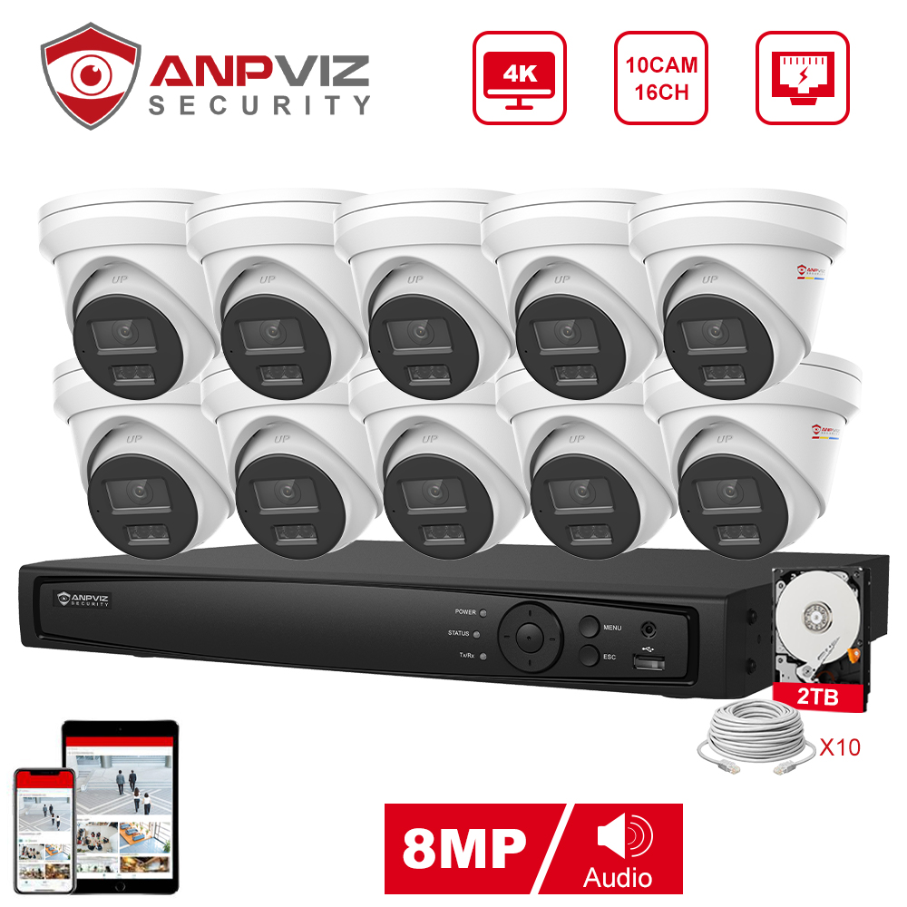 Anpviz 16CH PoE Security Camera System with Human/Vehicle Detection ...