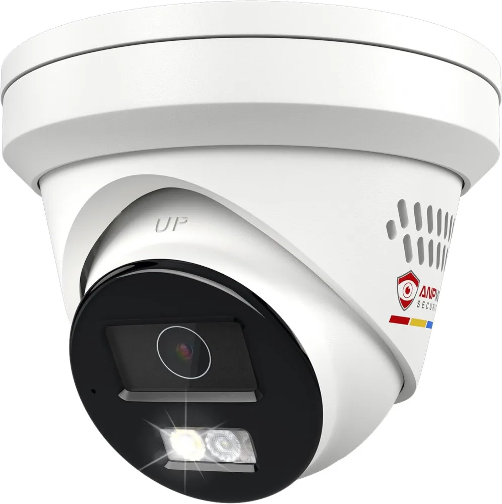 USA Only Anpviz 5MP IP PoE Camera, Active Deterrence Turret IP Security ...