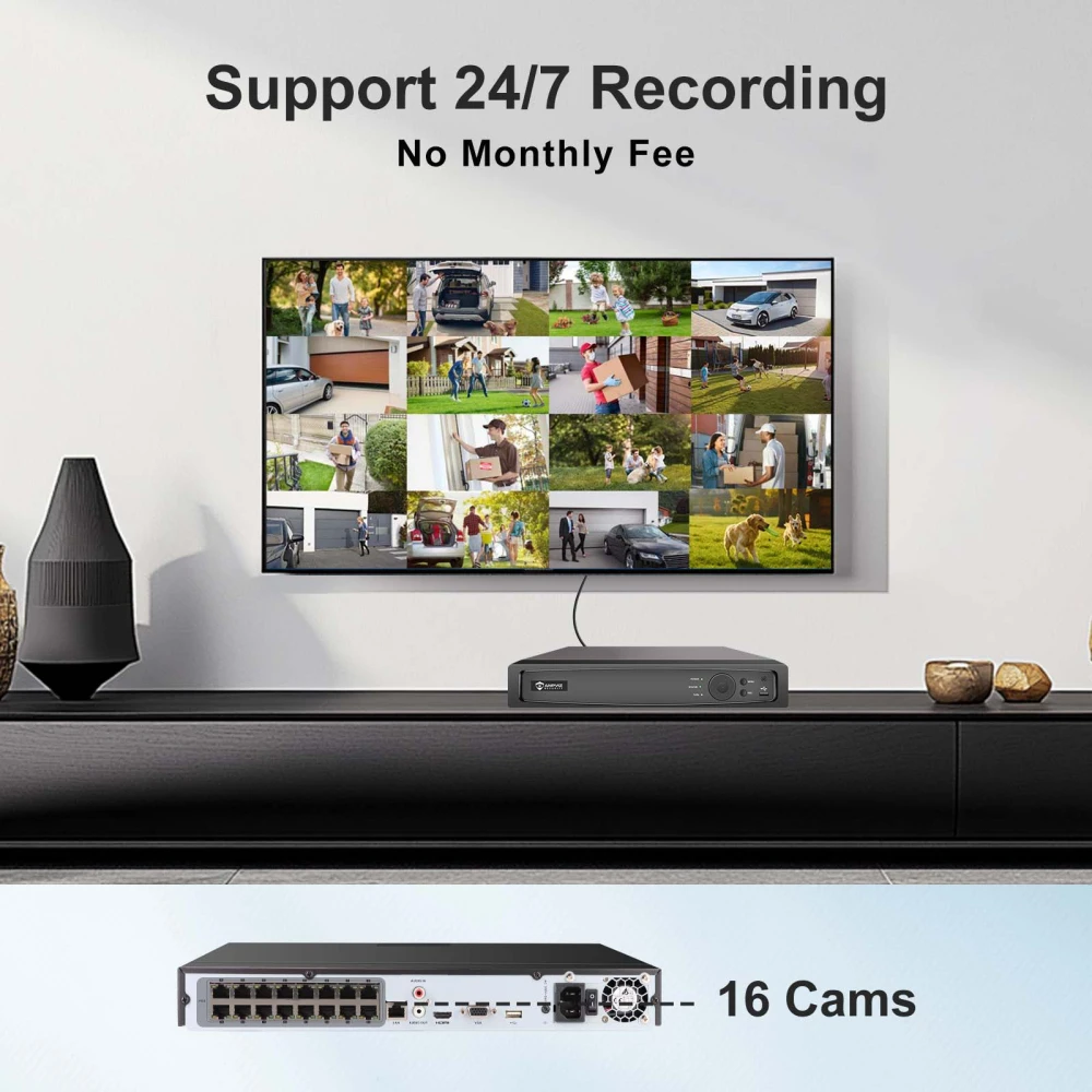 USA Only Anpviz 4K 16CH Security Camera Kit, 8PCS 8MP Metal Bullet H ...