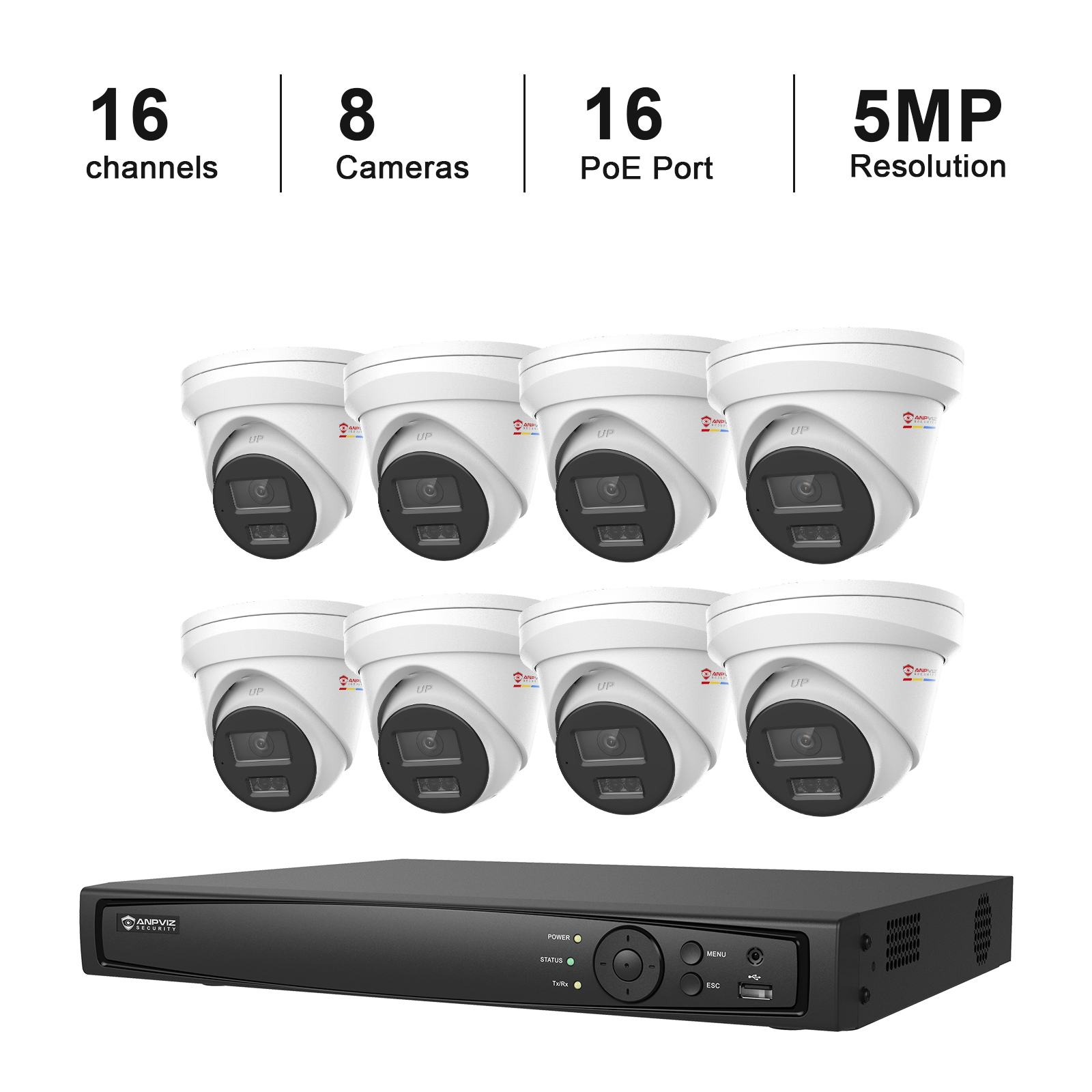 USA Only Anpviz 16CH PoE Security Camera System with Human/Vehicle ...