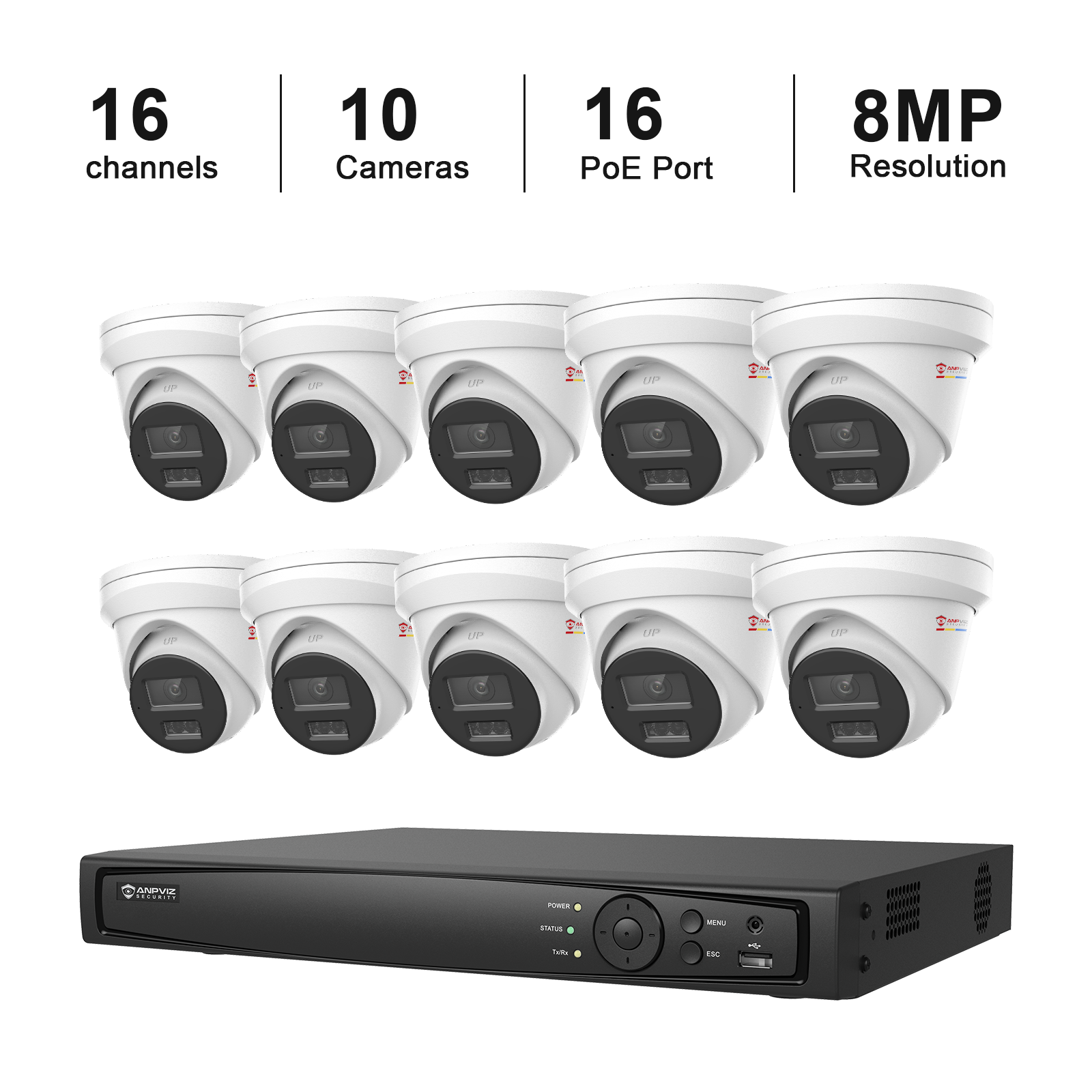 USA Only Anpviz 16CH PoE Security Camera Kit with 12MP NVR for 24/7 ...
