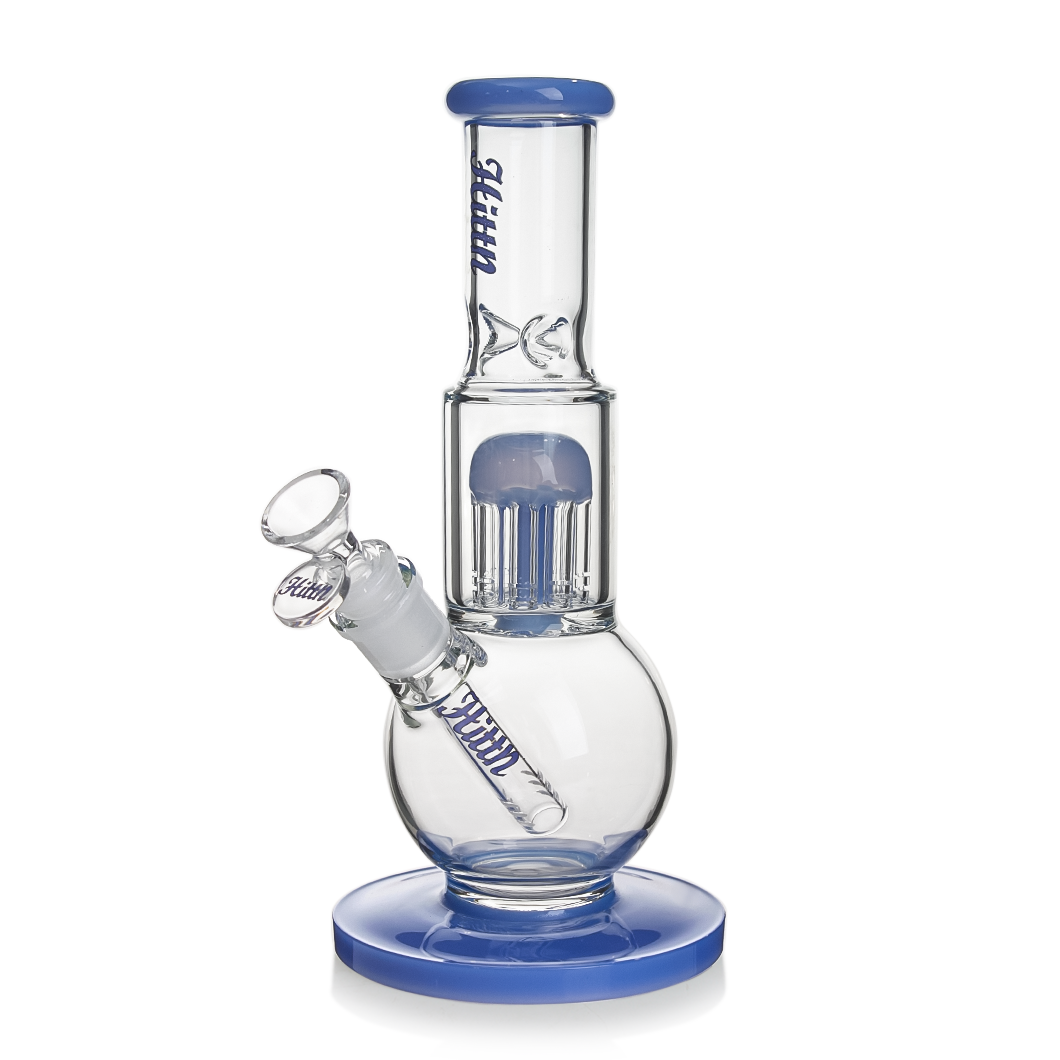 Hittn 8 Tree Arms Perc Bong with Round Bottom 10''