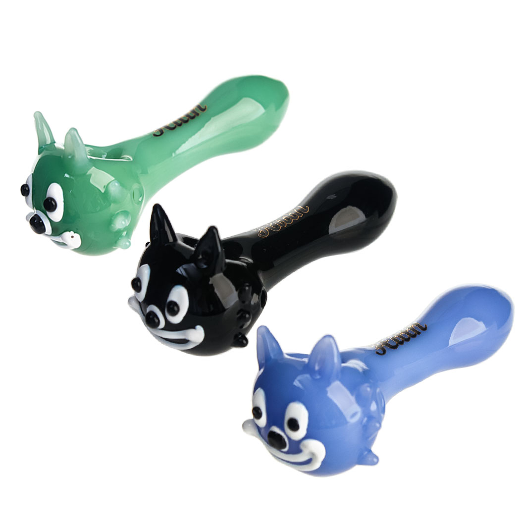 Hittn Cartoon Cat Hand Pipe HIT215 – 4.5 Inch Glass Spoon Pipe | Dry Pipe