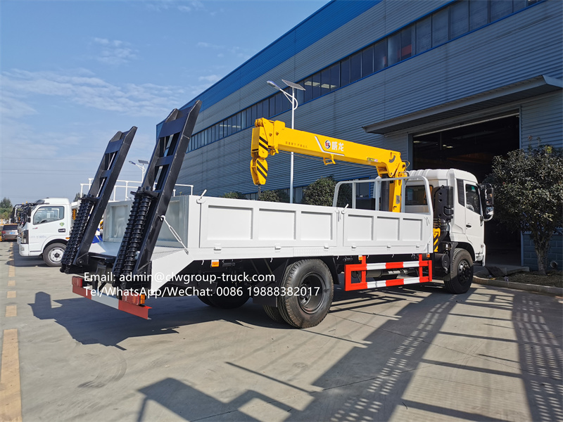Dongfeng 4x2 platform lorry box frame low loader flatbed truck beds
