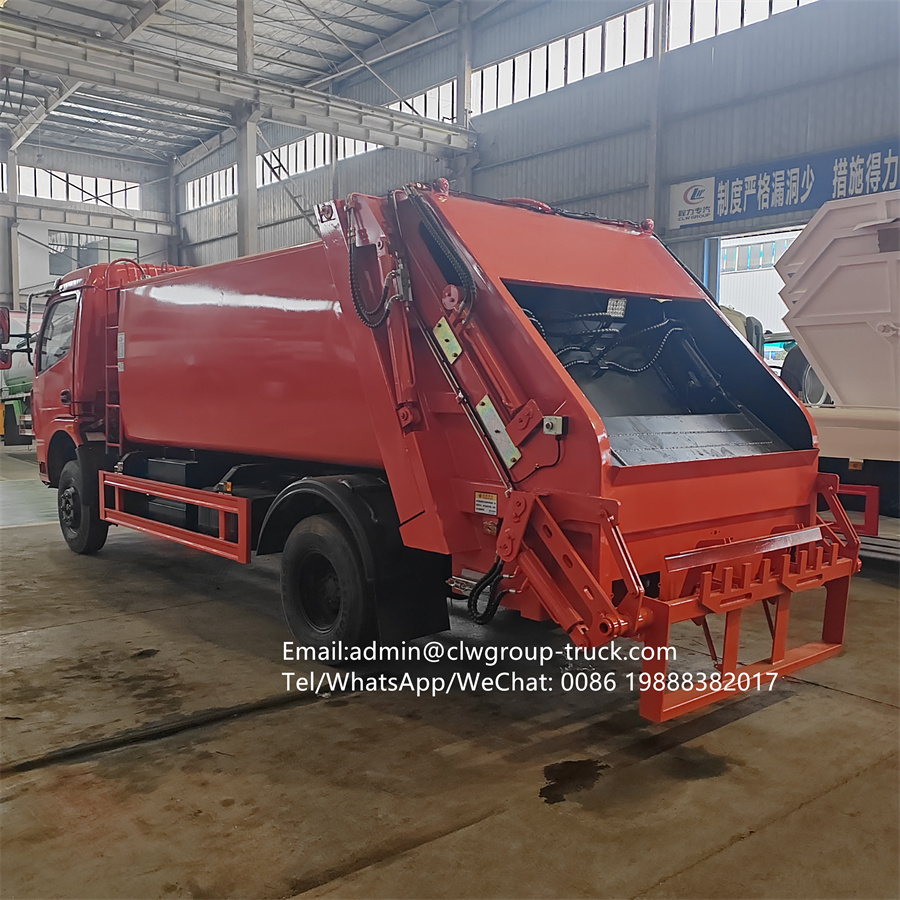Dongfeng refuse dustbin rubbish compressor rear loader garbage truck