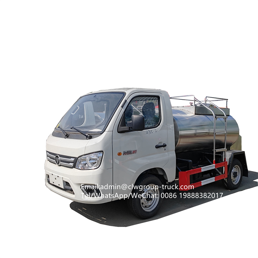 Foton 2000l 3000l liquid food transport dairy milk truck capacity