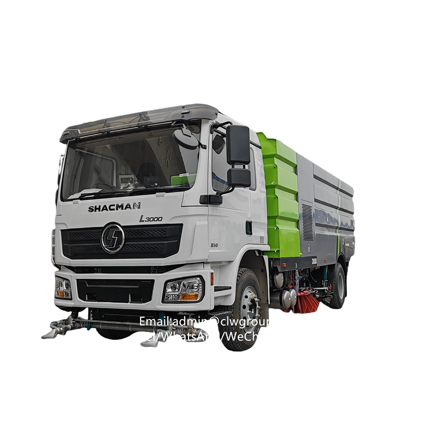 Shacman hydraulic street cleaner truck mounted road sweeper