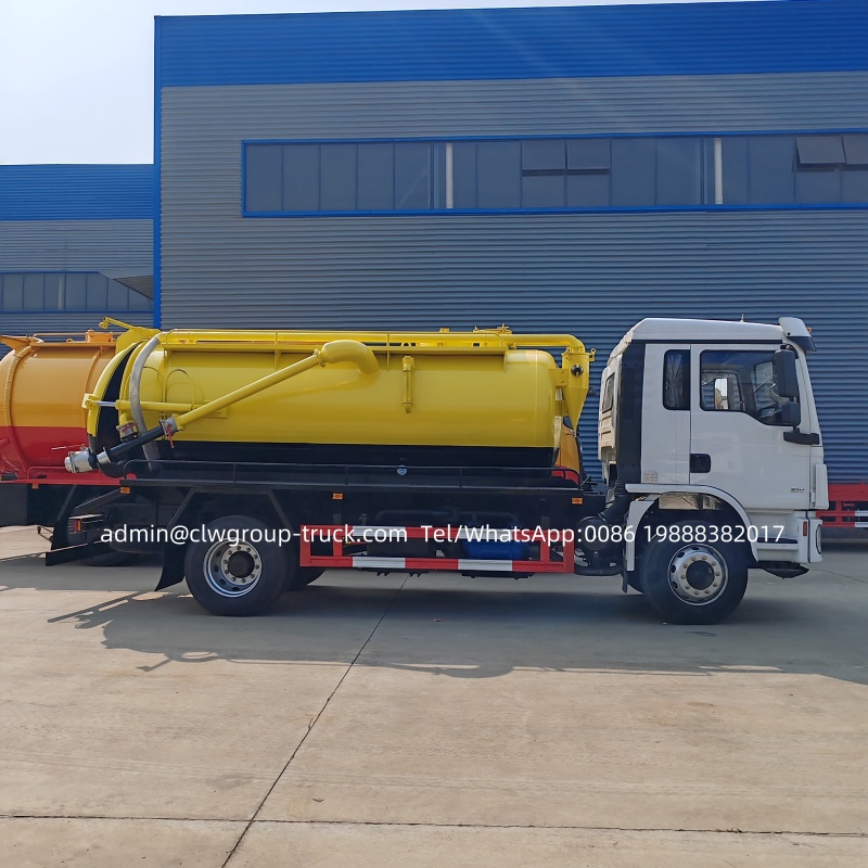 Shacman 12tons sewer suction cesspool vacuum tank truck 12000 litres