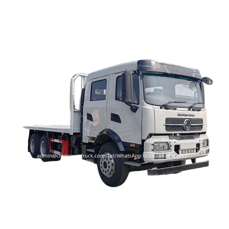 Dongfeng double cabin 6x4 20tons 20ft container carry lowboy truck