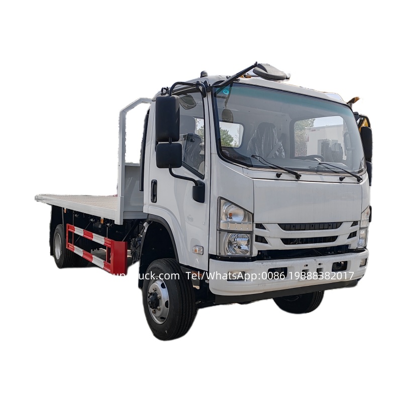 Isuzu 5m platform cargo machinery transport low bed flatbed truck