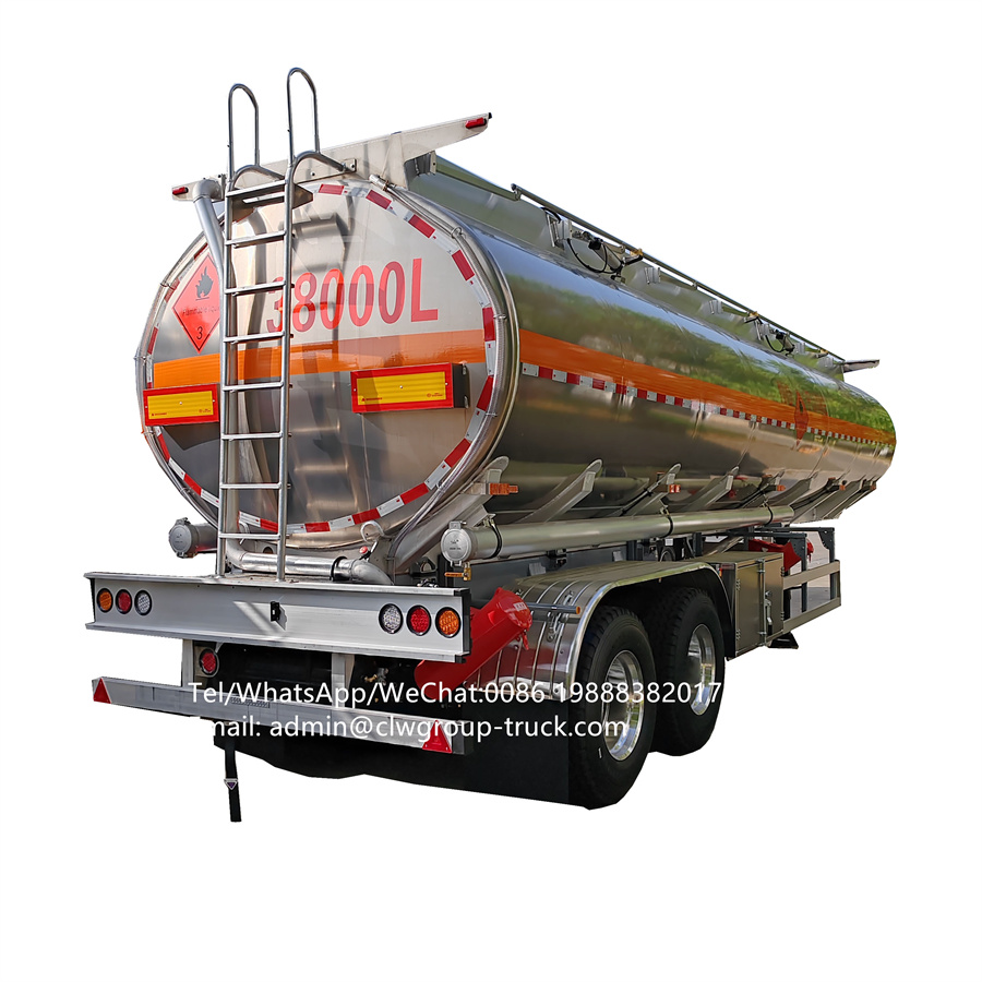 2 axles aluminum alloy tanker fuel transport petroleum tank trailers