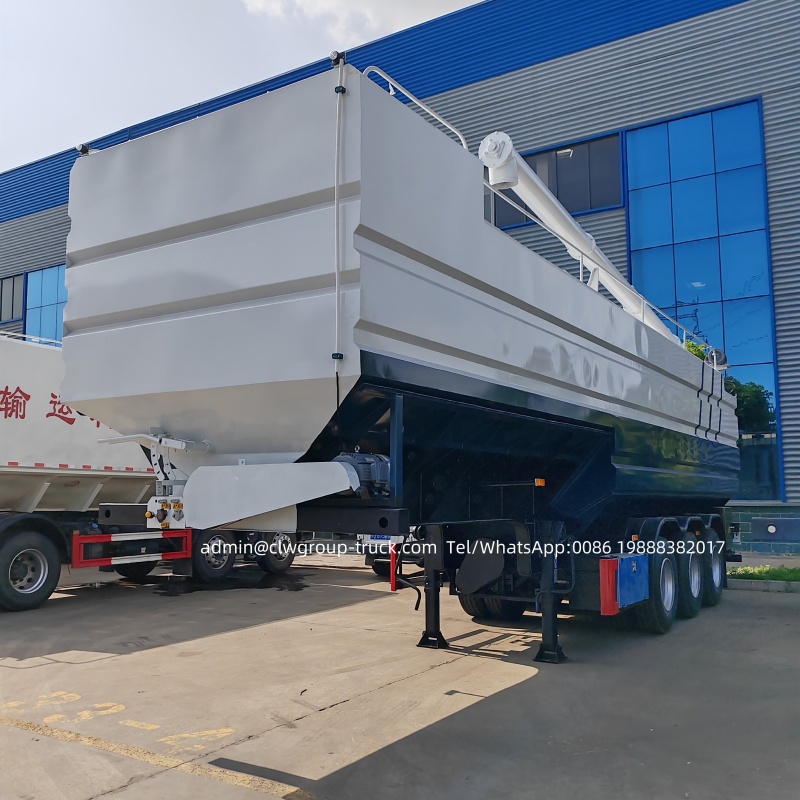Sino bulk 3 axles 62m3 animal feed bulker semi trailer with auger