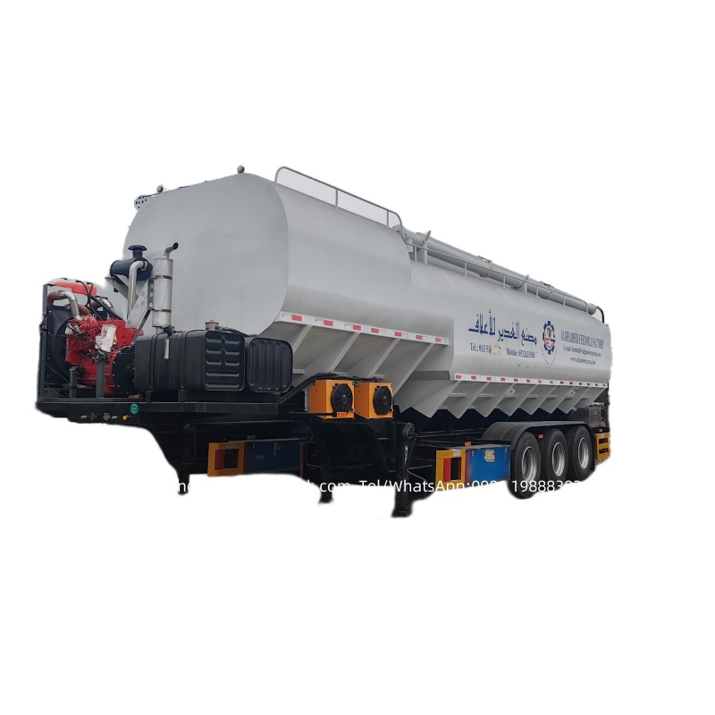 3 alxes 58cbm feed trailer with auger for carrying grain SASO standard