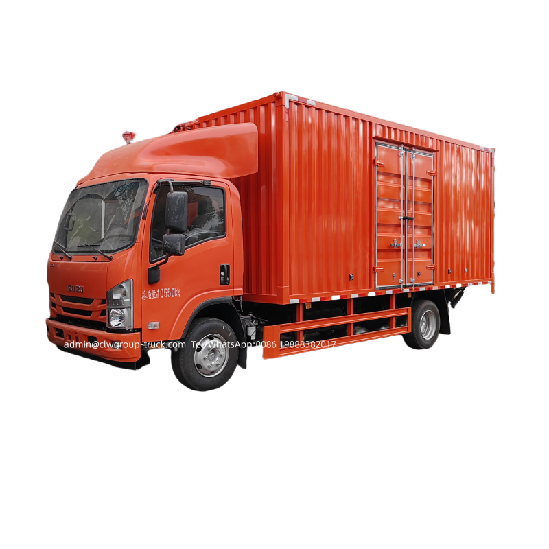 Isuzu new 15ft box truck 7 tons 10tons dry van box truck with tailgate