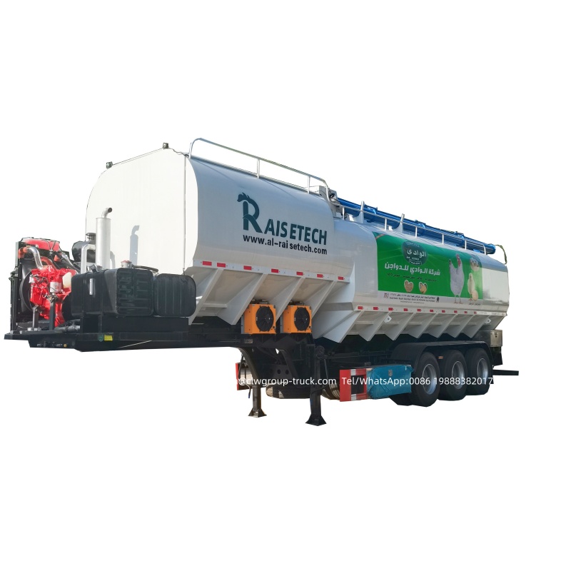 tri axle 30tons 32tons hydraulic auger discharge bulk feed trailer