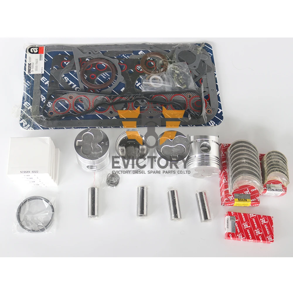 Forklift SD22 rebuild overhaul kit piston ring gasket bearing+guides ...
