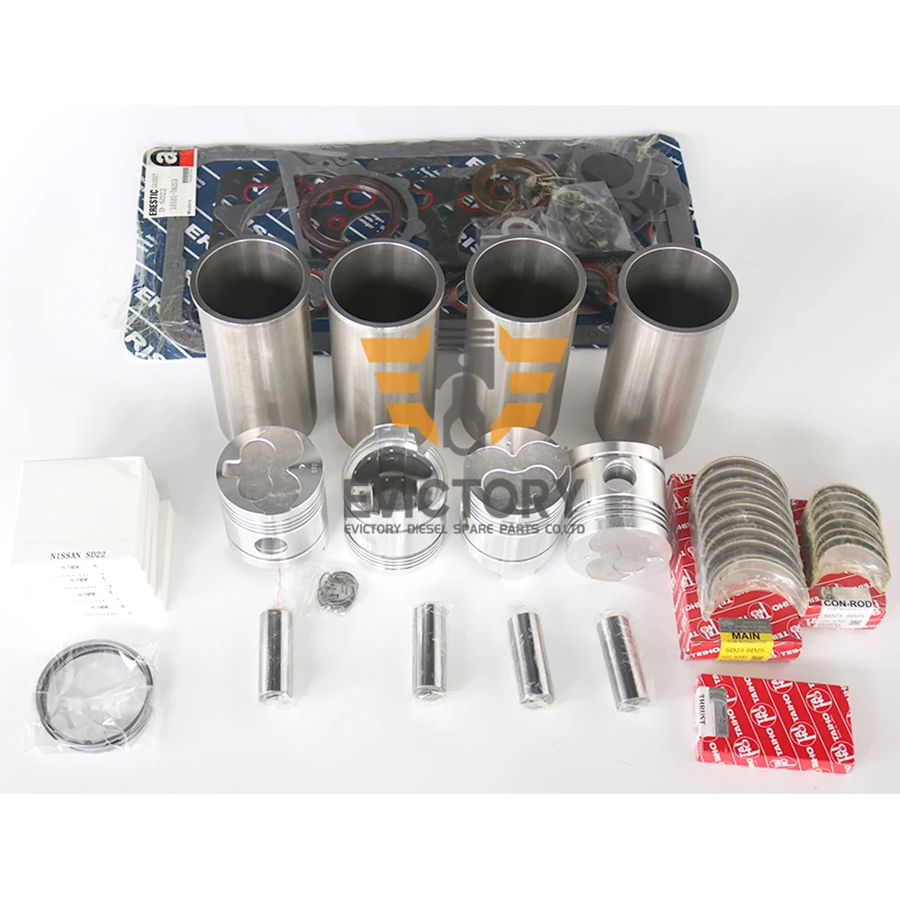 SD22 rebuild kit piston ring cylinder liner gasket bearing forklift engine parts,Pistons, Rings ...