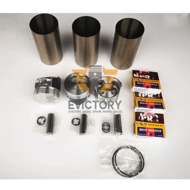 For Yanmar 3TNV76 overhaul rebuild kit piston liner gasket bearing ...