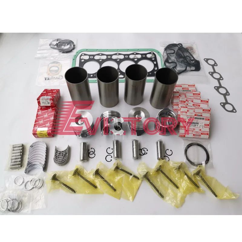 4LE2 rebuild kit gasket bearing valve guide piston ring liner for ISUZU ...