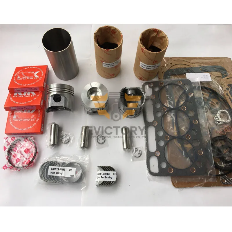 For kubota D1403 overhaul rebuild kit valve piston ring liner gasket bearing,Pistons, Rings ...