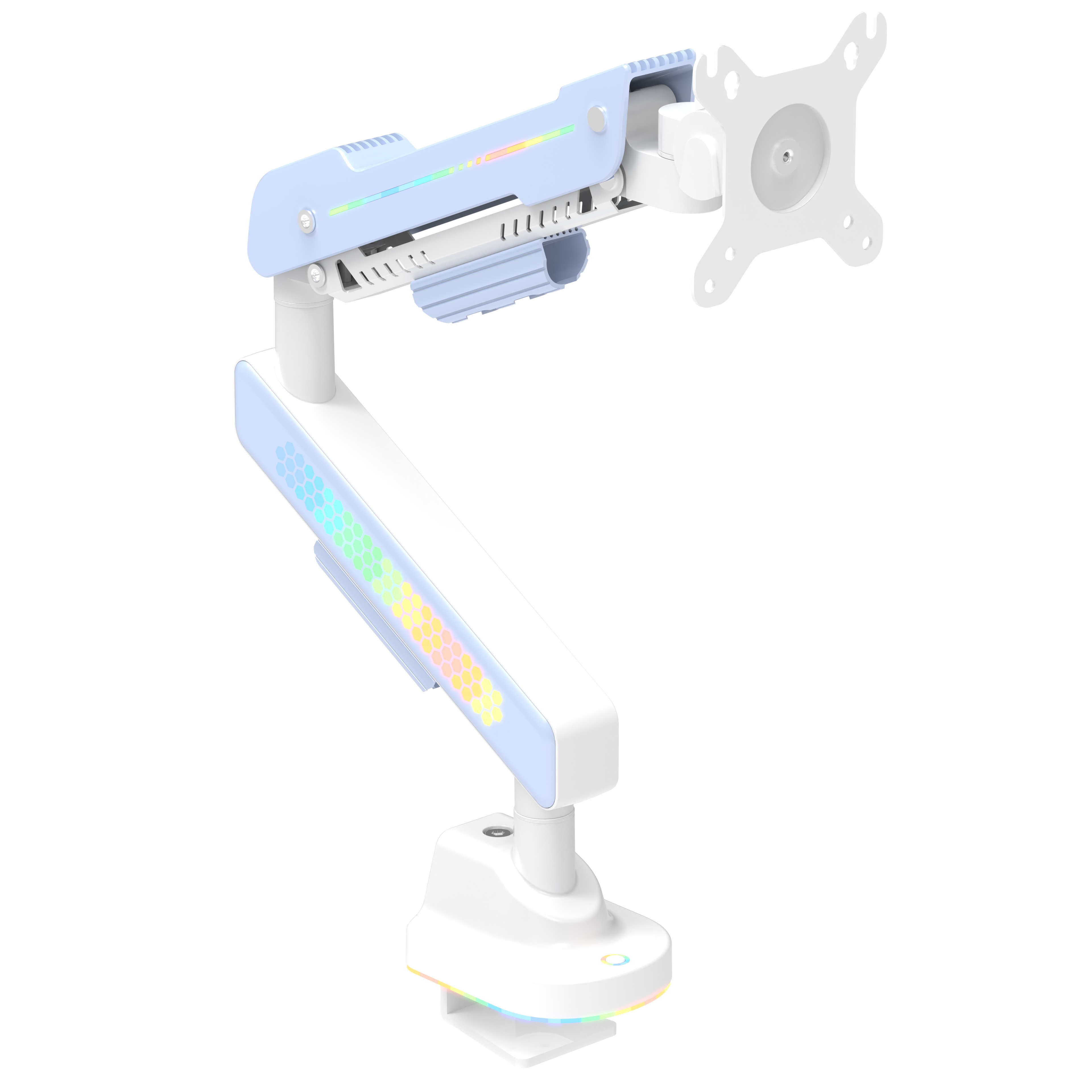 RGB LED Gaming Monitor Mount/Arm with USB-C Ports | Dual-Purpose Design ...