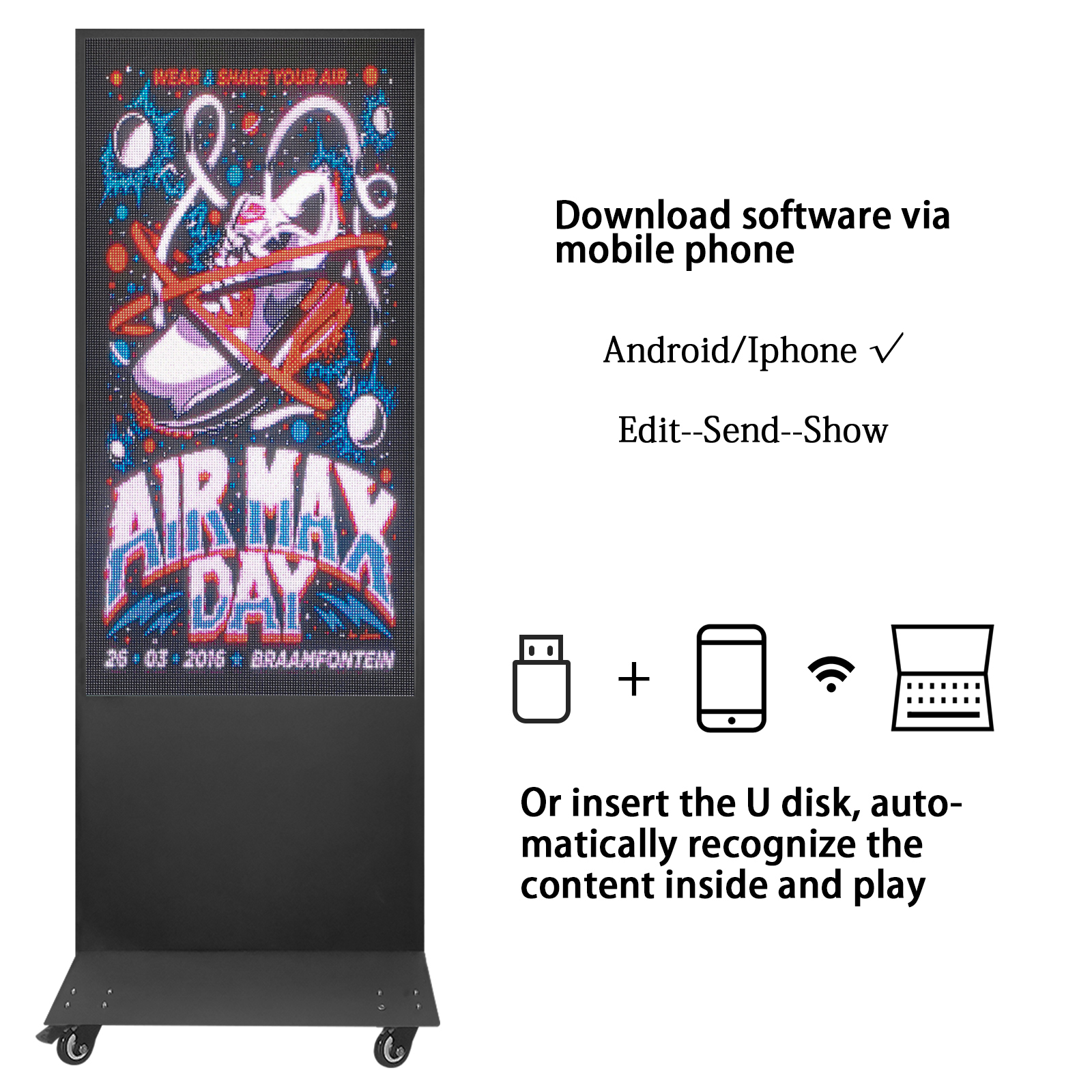 Home > Vertical LED Advertising Screen > 59"x21" outdoor vertical ...