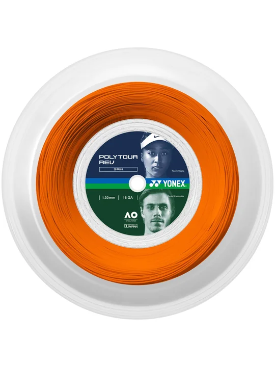 YONEX Poly Tour Rev 1.30/130/1.6 Tennis String 200m Coil-Bright Orange