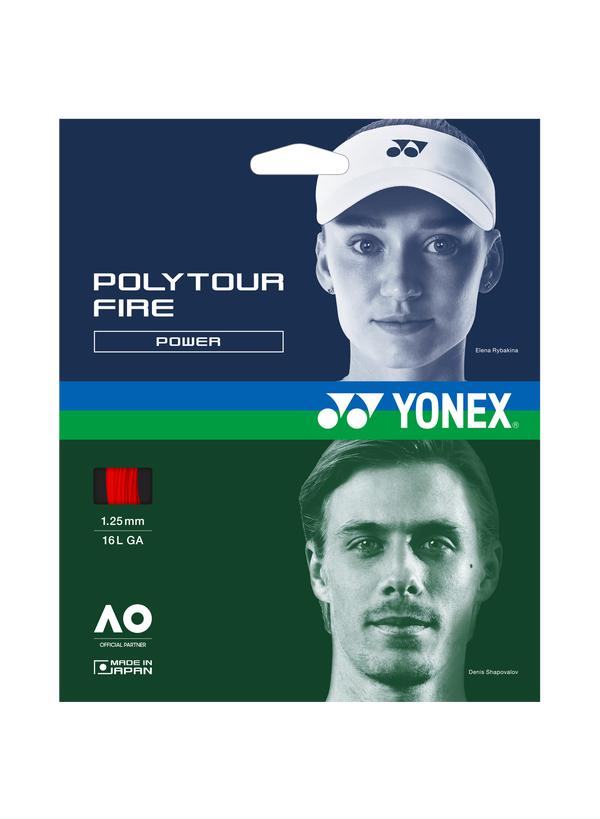 YONEX Poly Tour FIRE 1.25/125 Tennis String Red Set