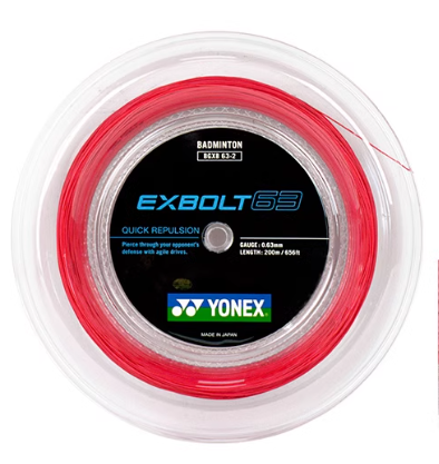 YONEX STRING Reel Exbolt 63 Ruby Red (200m coil)