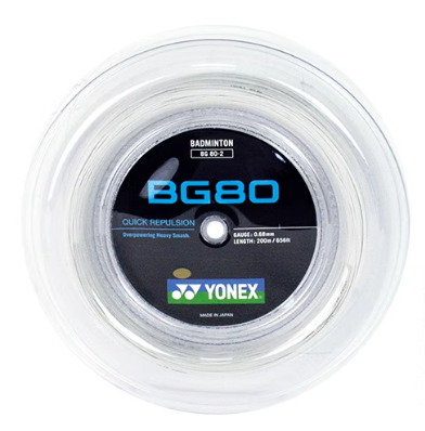 YONEX STRING BG80 B/String White (200m Coil)
