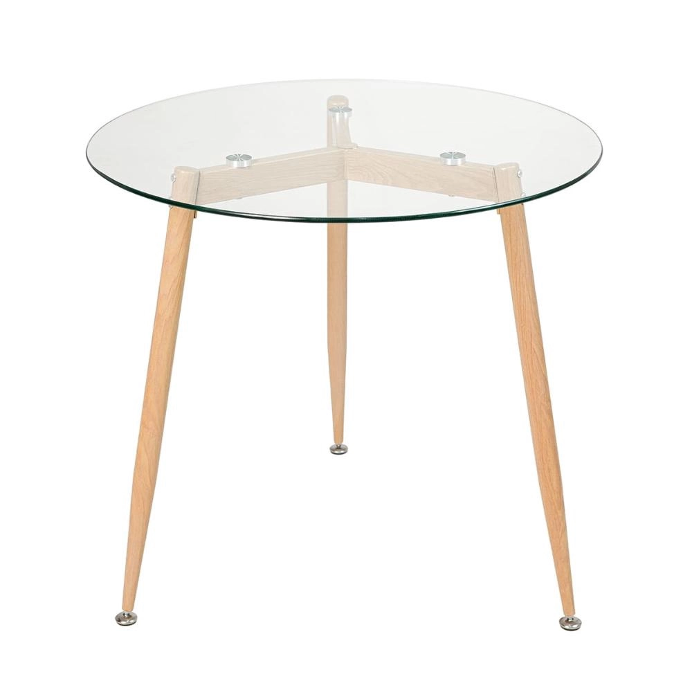 Round table with glass top 80 cm