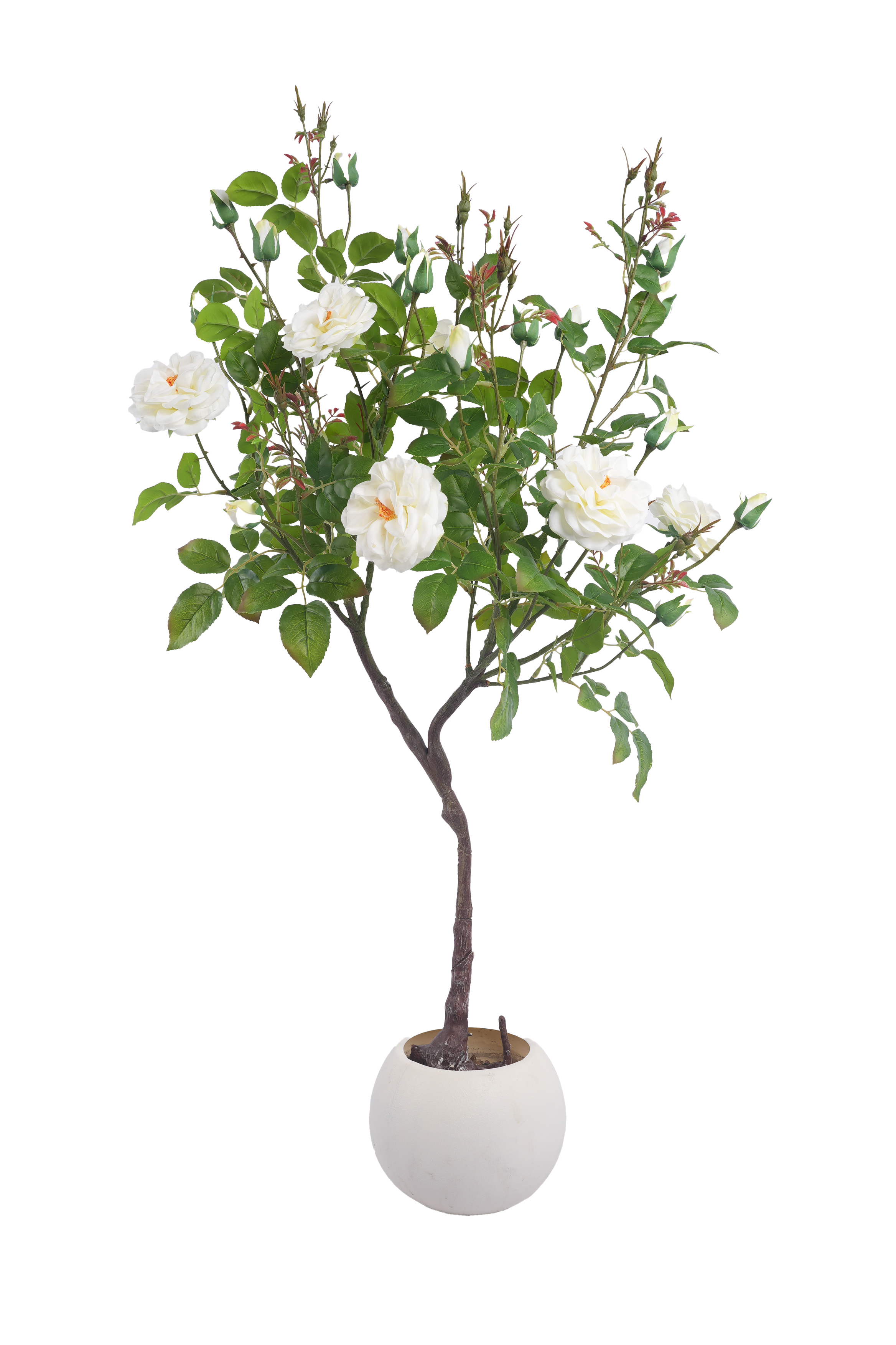 110cm Soft-Touch 2-Branch Rose Tree -White