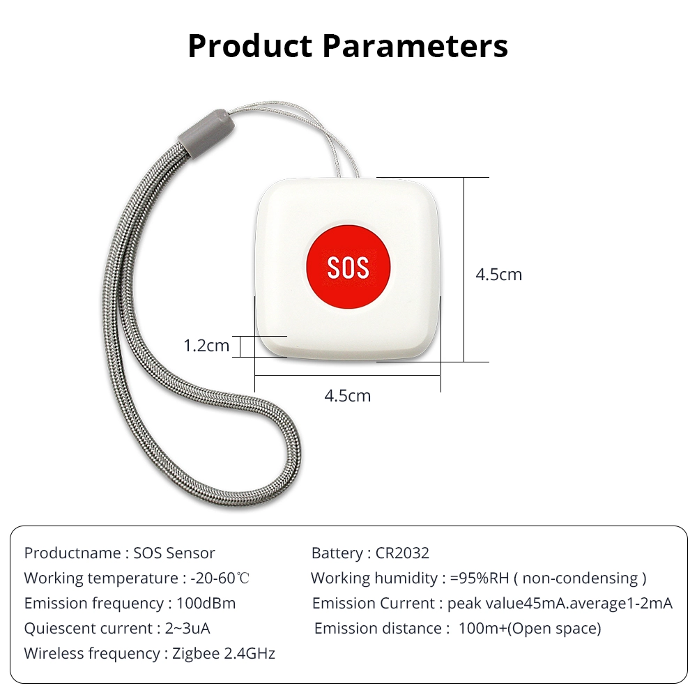 Zemismart Remote Control SOS Button Alarm Waterproof Emergency Help Alarm Switch Work with Tuya ...