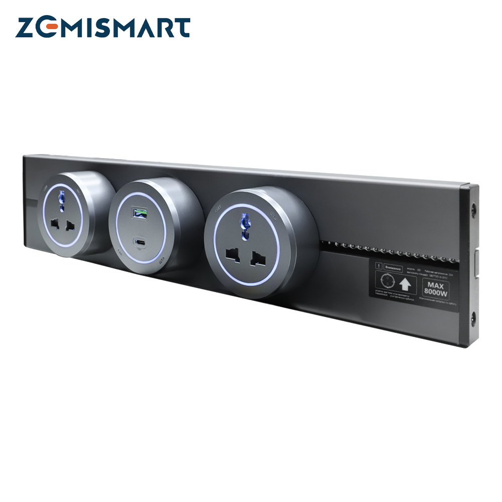 Zemismart Replaceable Wall Power Track with Moveable Sockets Home ...
